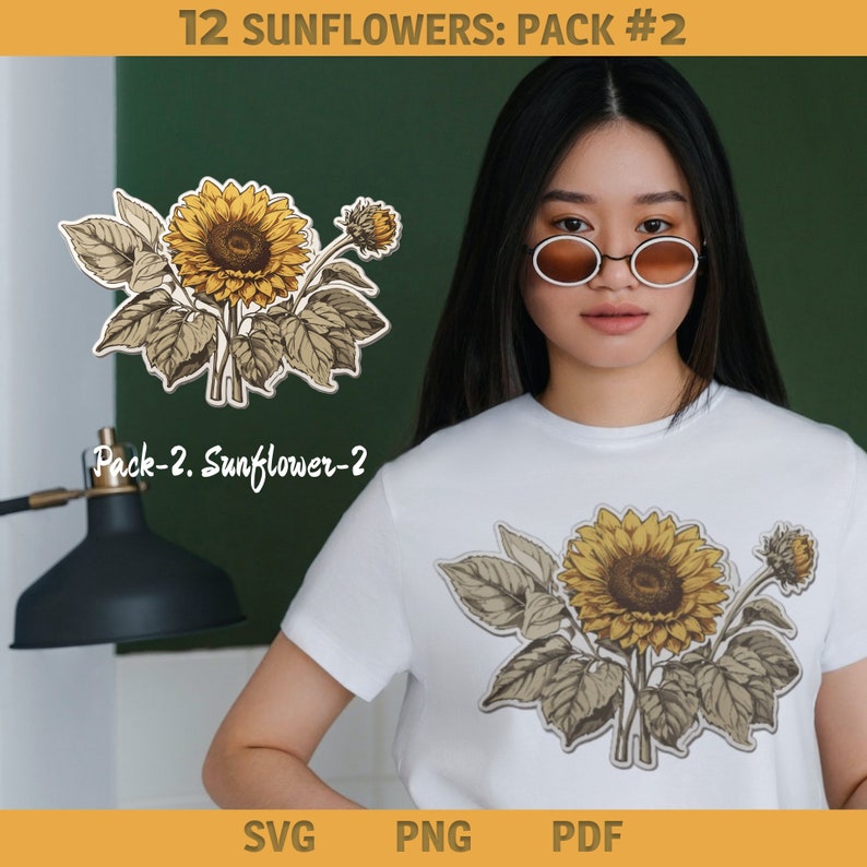 Sunflower Svg Bundle Flower Svg Wildflower Svg Sunflower Png Clipart