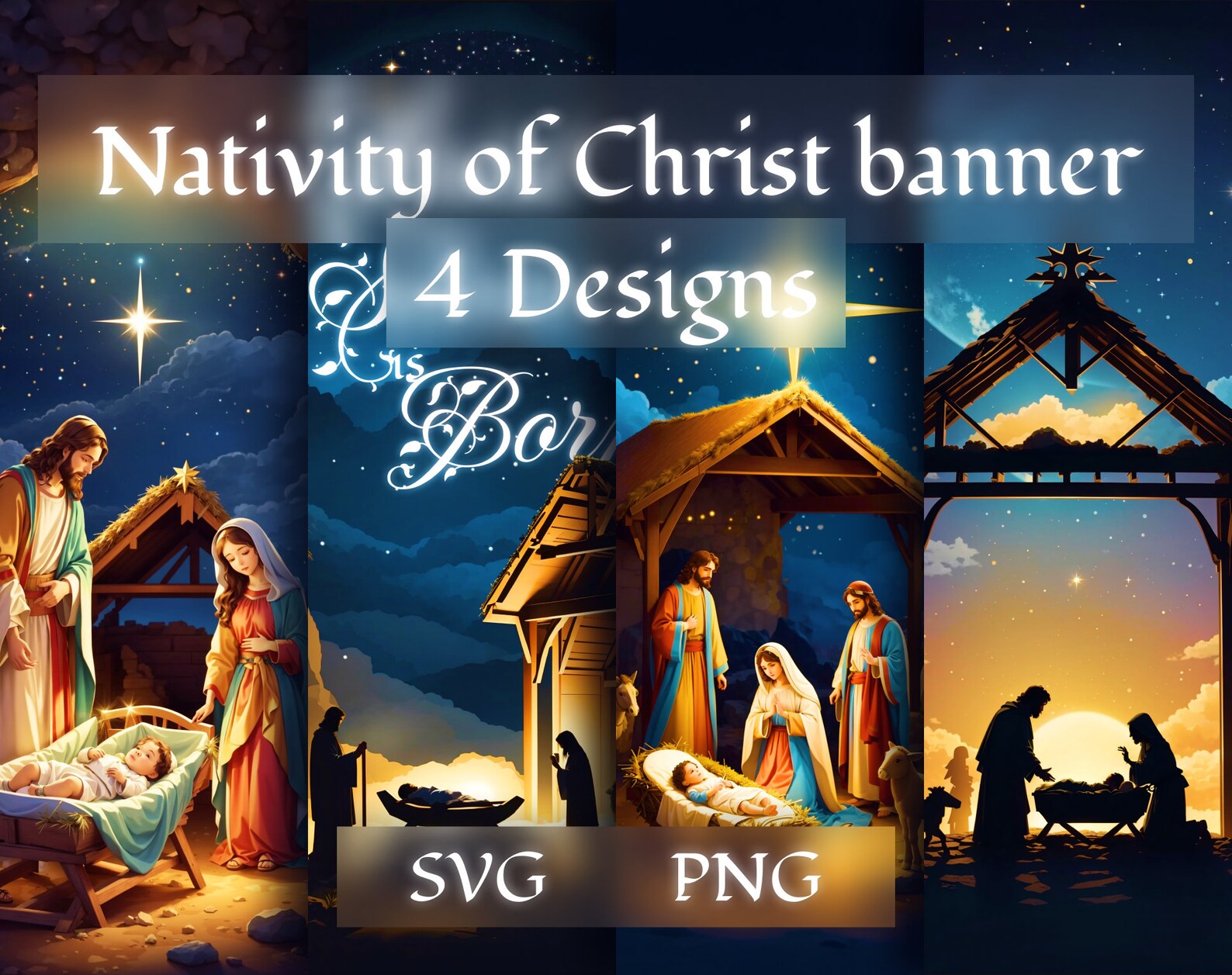Nativity Bundle Svg, Png, Nativity Set Png, Nativity Scene Svg, Family ...