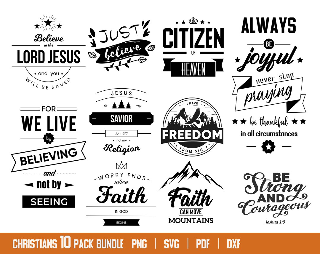 Vintage Christian Svg Bundle, Christian Sticker, SVG, PNG, DXF, Pdf ...