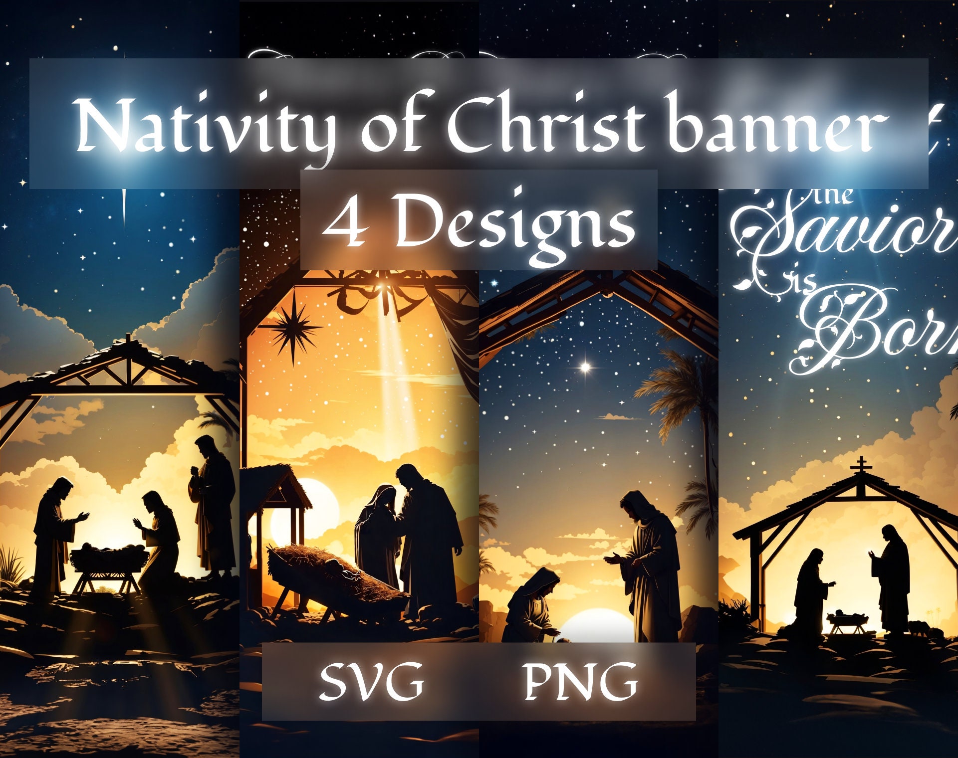 Nativity Bundle Svg, Png, Nativity Set Png, Nativity Scene Svg, Family ...