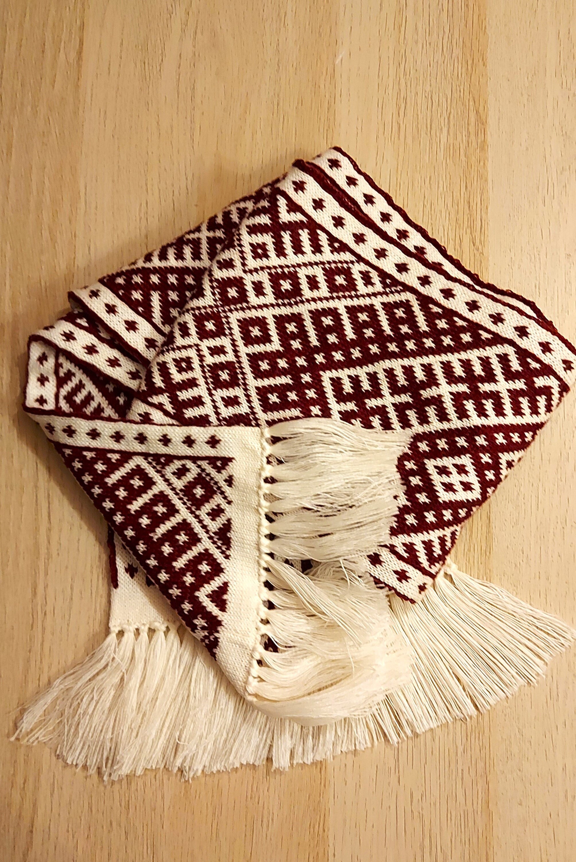 Latvian Ethnic Style Patterned Scarf.lielvarde Belt - Etsy