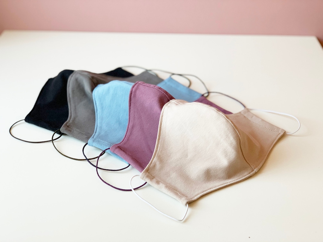 Jersey Cotton Fabric Face Mask Set Cotton Washable and - Etsy
