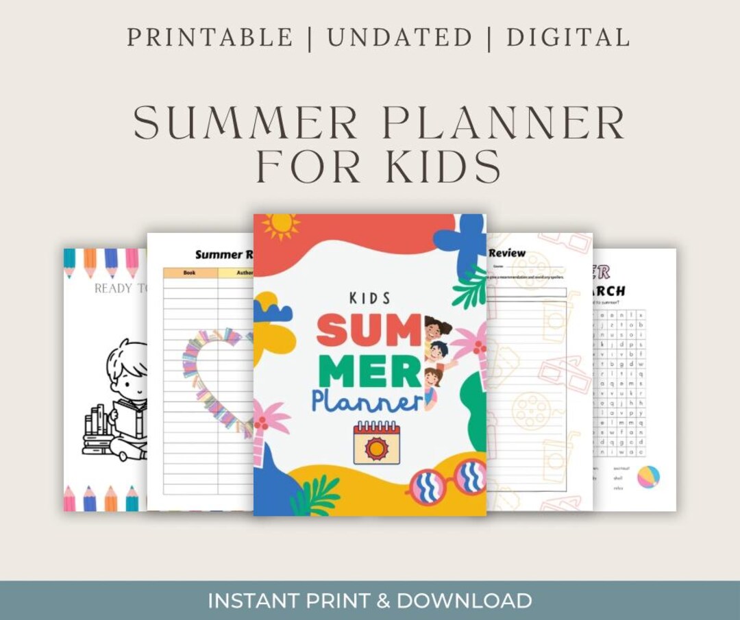 Kids Summer Planner Printable: Fun Activity Schedule (PDF) - Etsy Australia