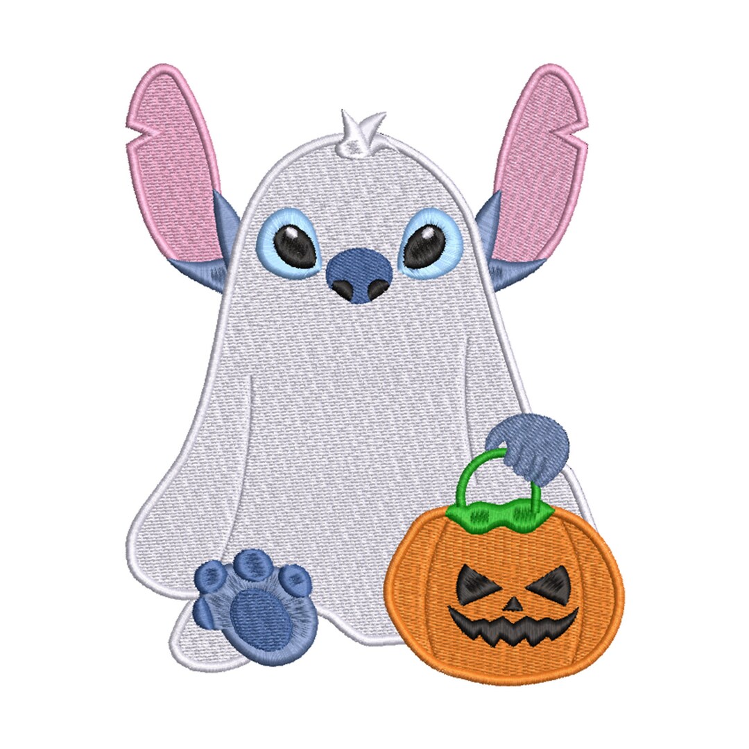 Stitch Ghost Halloween Machine Embroidery Design. - Etsy