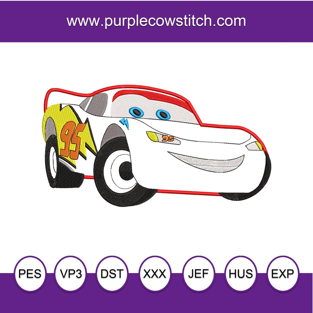 Lightning Mcqueen Applique From Cars Machine Embroidery Design - Etsy