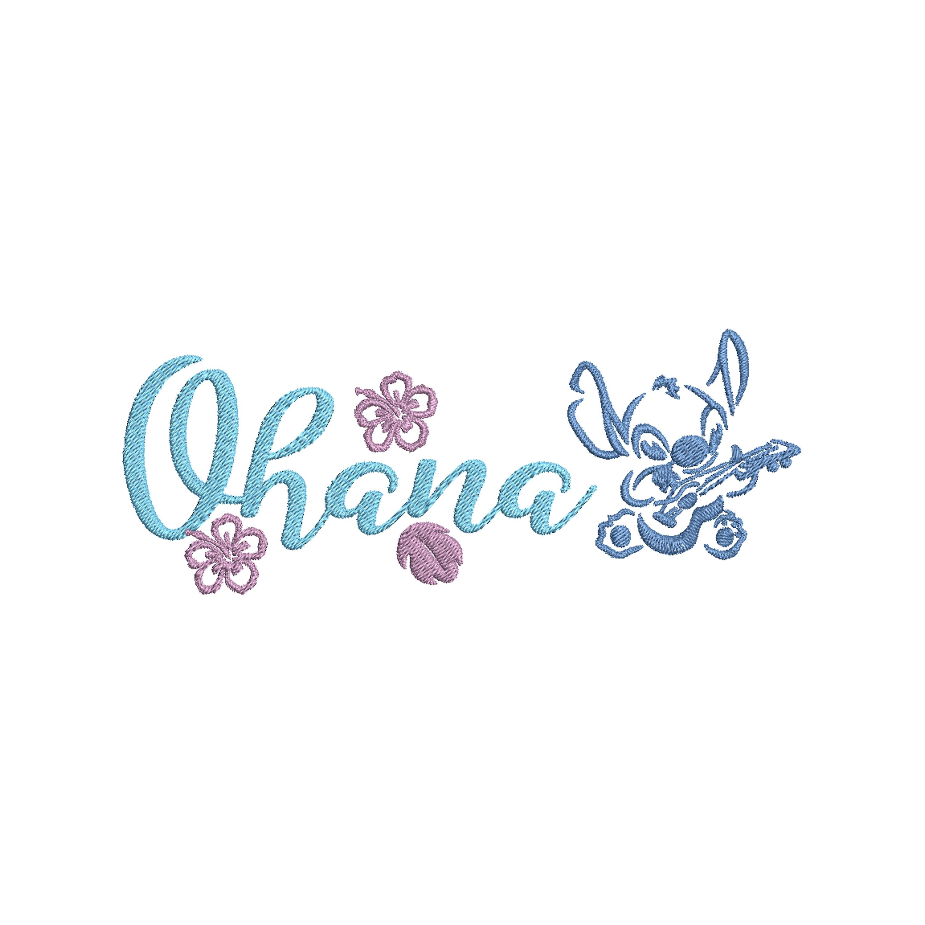 Lilo & Stitch Inspired Machine Embroidery Design. Ohana Means - Etsy ...