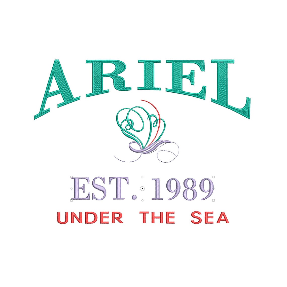 The Little Mermaid Ariel Machine Embroidery. Established 1989. - Etsy