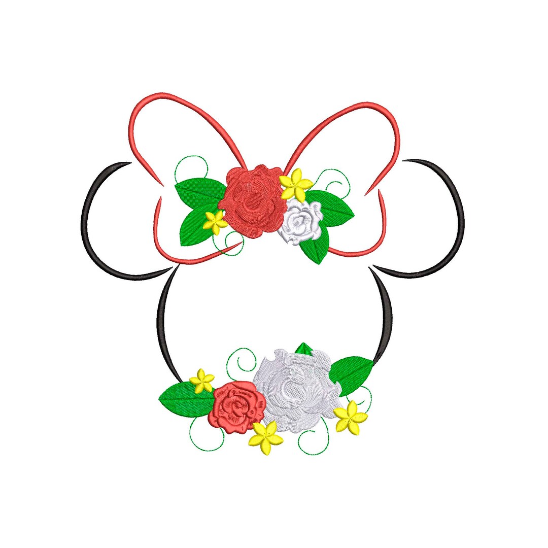Floral Minnie Spring Machine Embroidery Design. Perfect for Epcot ...