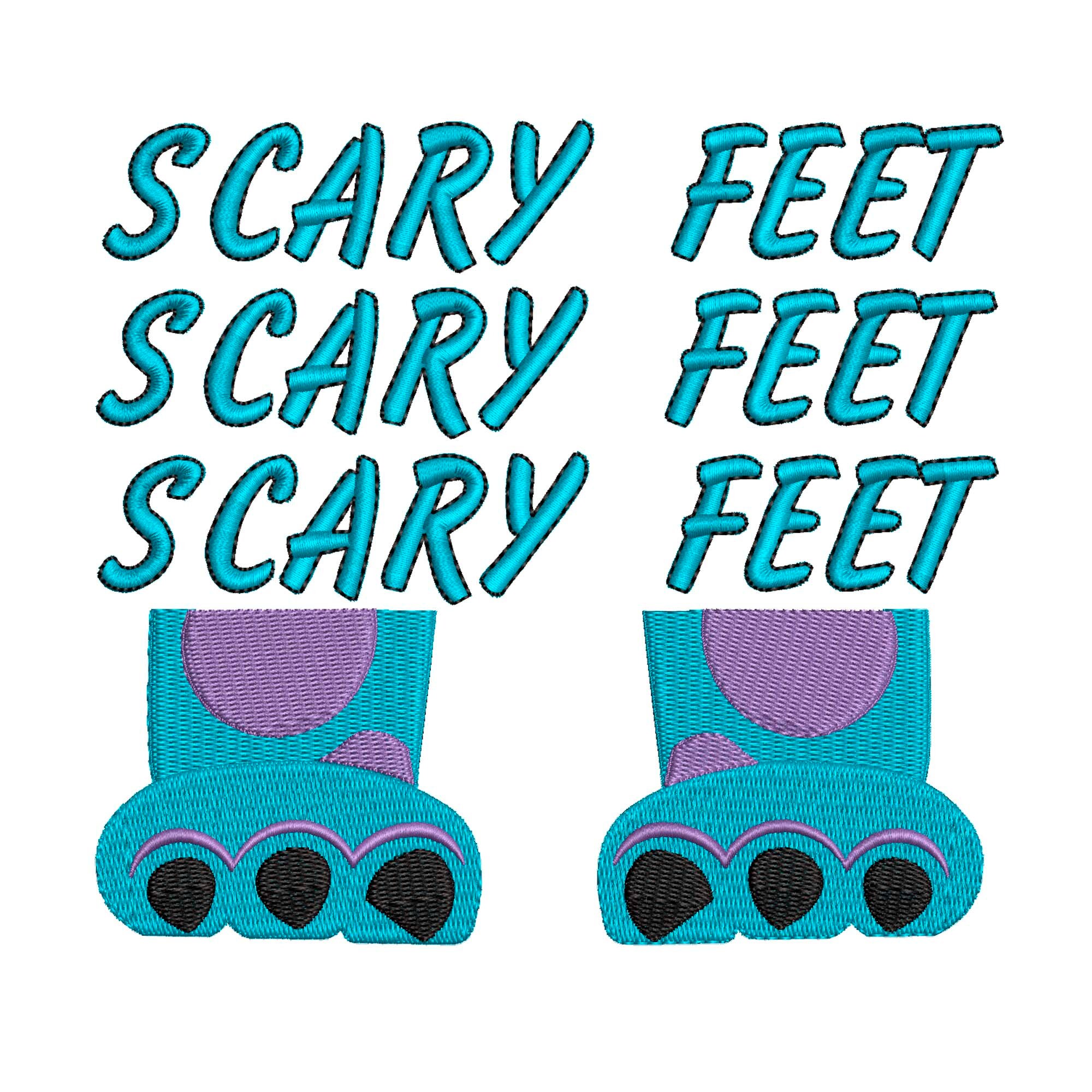 Monsters Inc Sully Inspired Machine Embroidery. Scary Feet, Scary Feet ...
