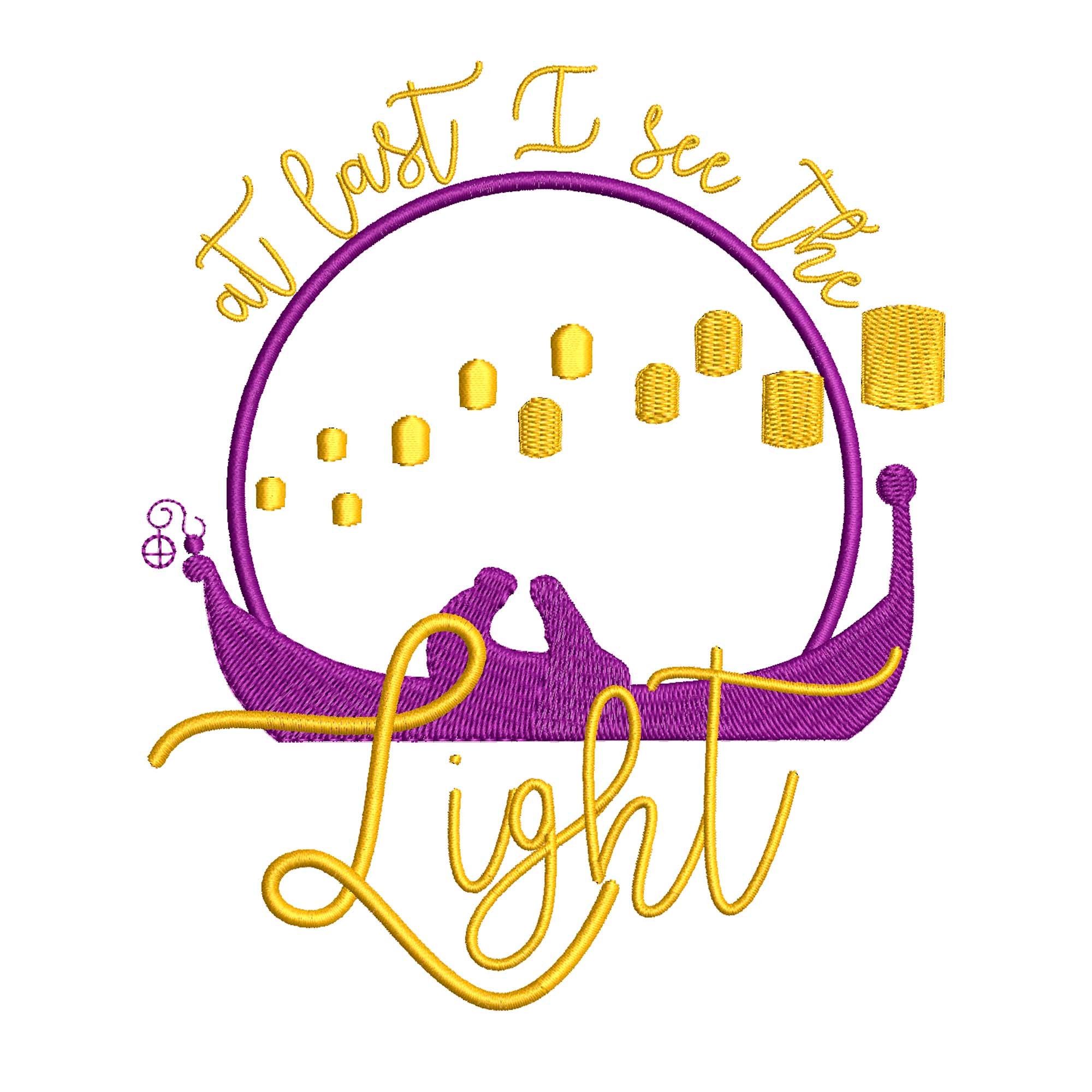 At last I see the light. Tangled Inspired Machine Embroidery Design ...
