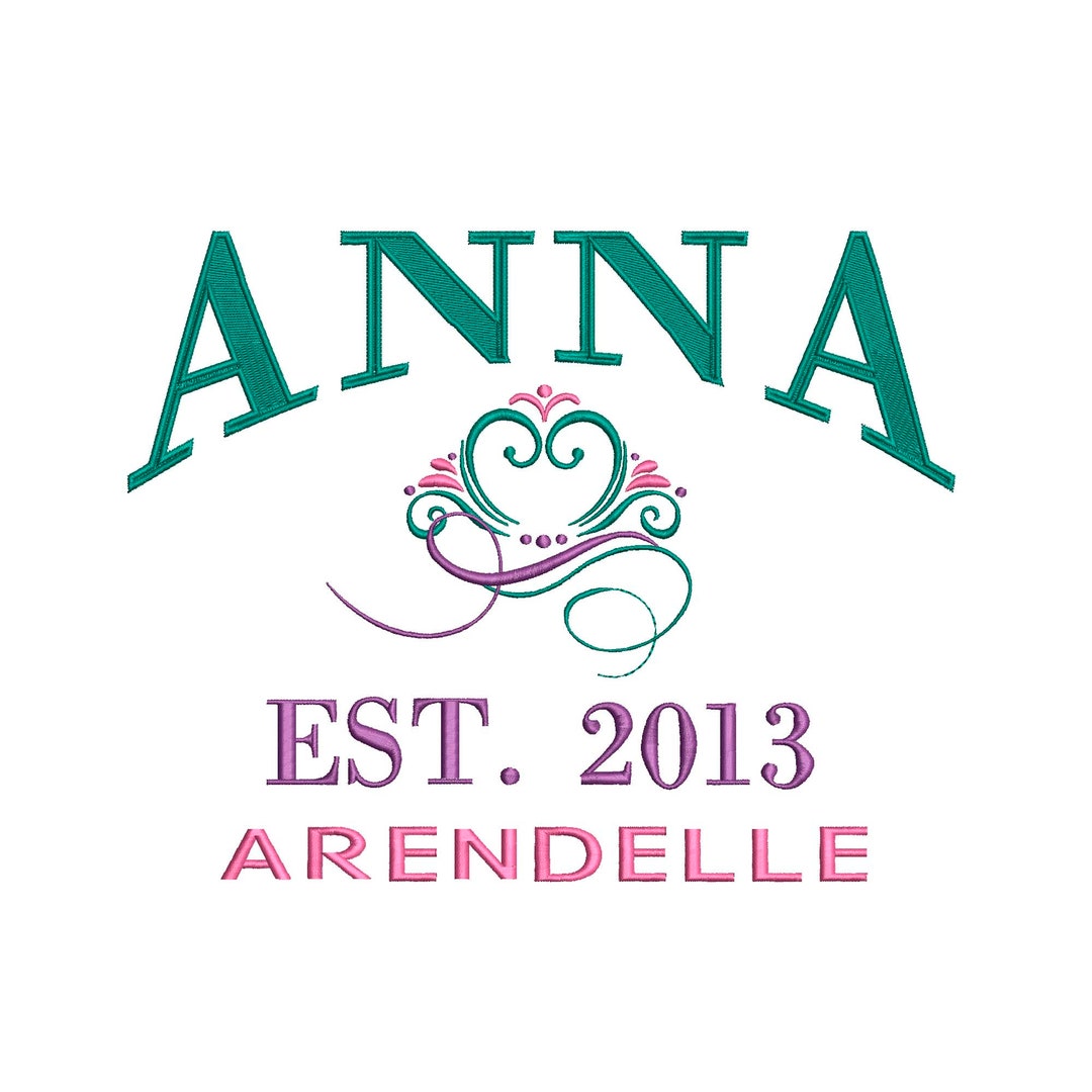 Bordado a máquina del logotipo de la princesa Ana. Creado en 2013. Frozen. - Etsy España