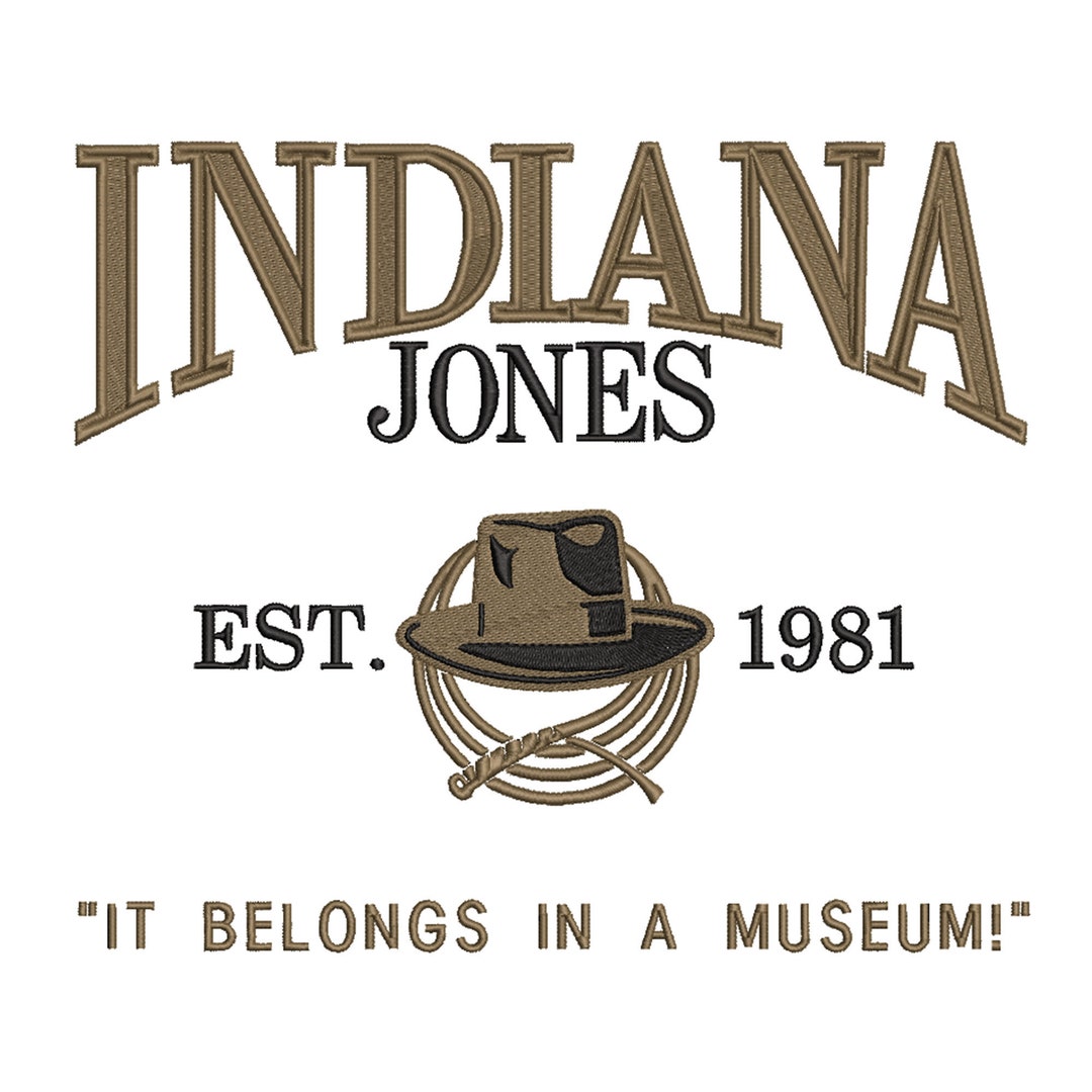 Indiana Jones Varsity Machine Embroidery Design. Established 1981 - Etsy