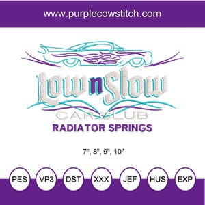Ramone Low N Slow Car Club From Cars Machine Embroidery Design - Etsy