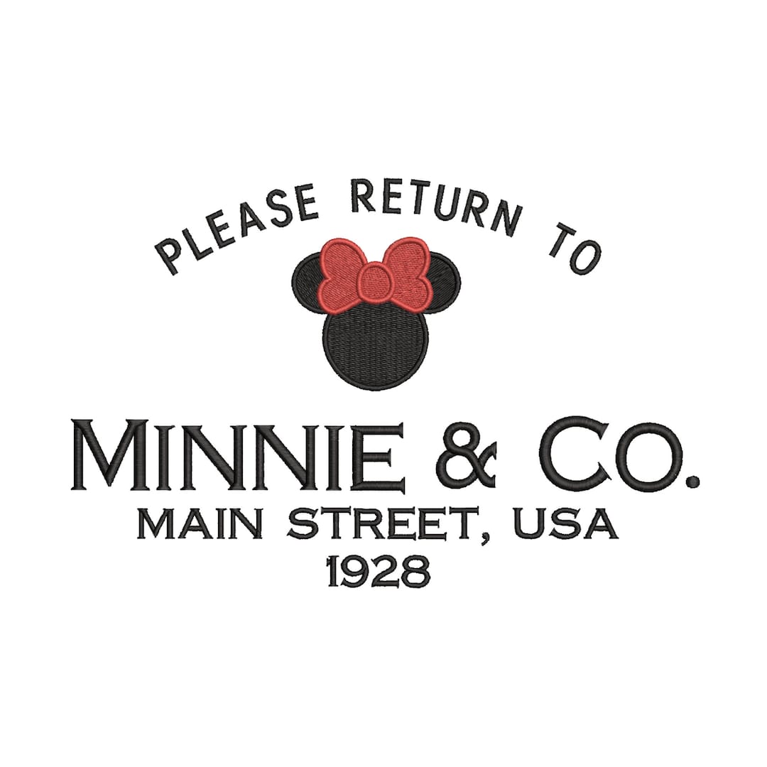 Machine Embroidery Design. Please Return to Minnie & Co. - Etsy