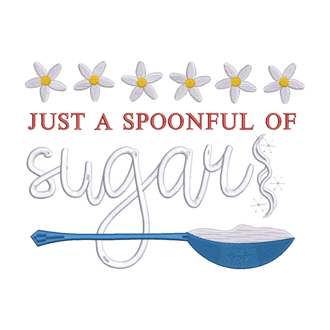Mary Poppins Inspired Machine Embroidery Design. Just a Spoonful of ...