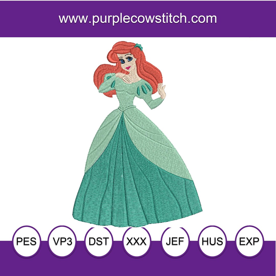 The Little Mermaid Ariel Autograph Machine Embroidery. - Etsy