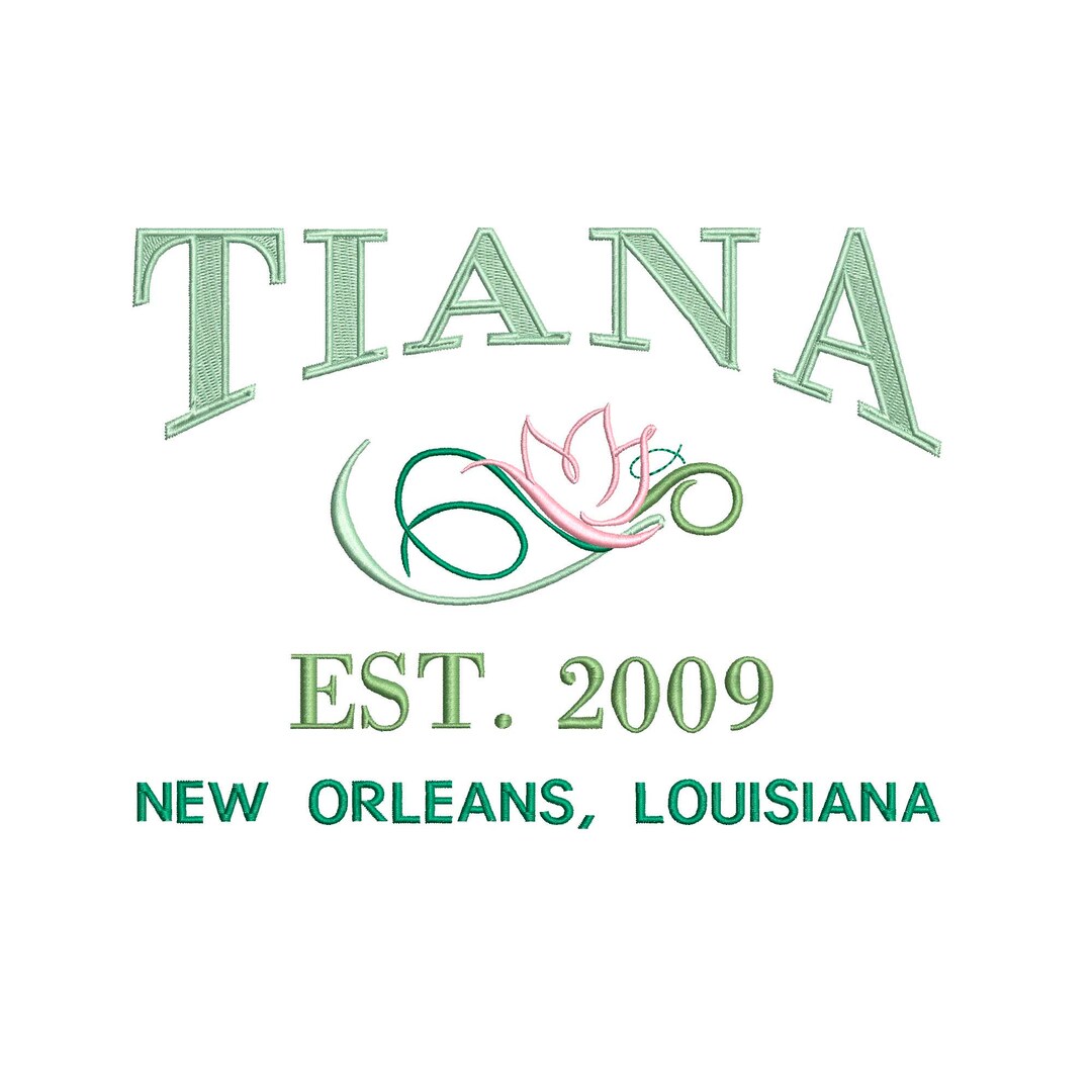 Princess Tiana Logo Machine Embroidery. Established 2009. - Etsy