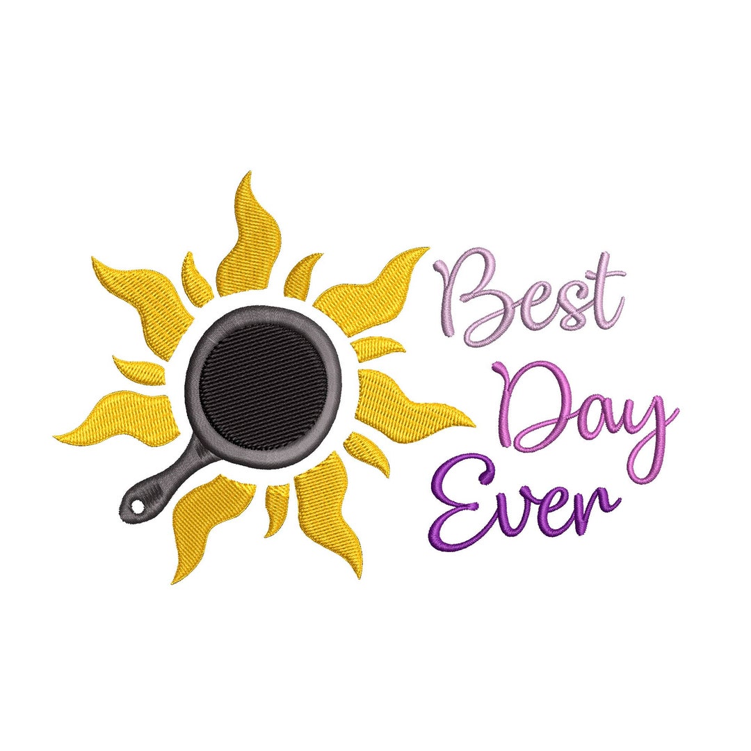 Frying Pan/sun Tangled Inspired Machine Embroidery File 5 Sizes. - Etsy