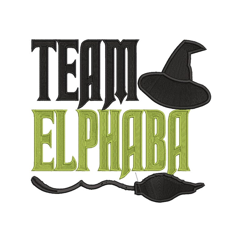 Wicked Witch Embroidery Design: Team Elphaba (digital Download) - Etsy