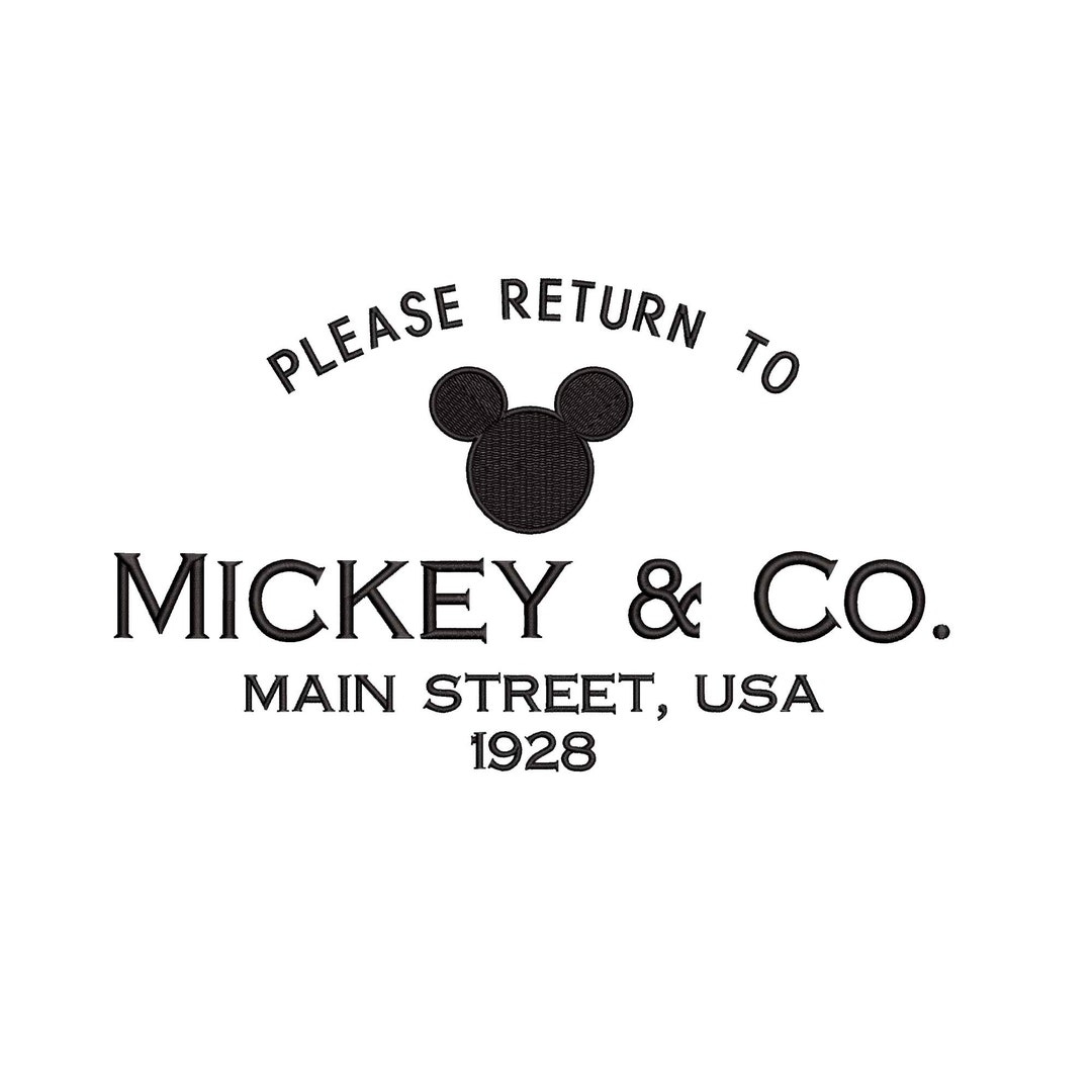 Machine Embroidery Design. Please Return to Mickey & Co. - Etsy