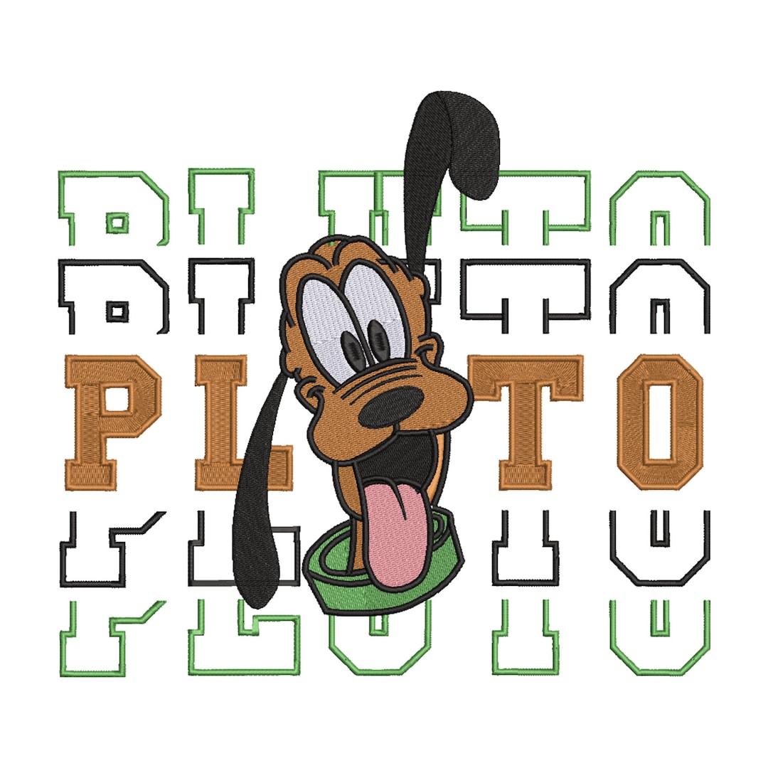 Pluto Machine Embroidery Design. Perfect for a Sweatshirt. - Etsy