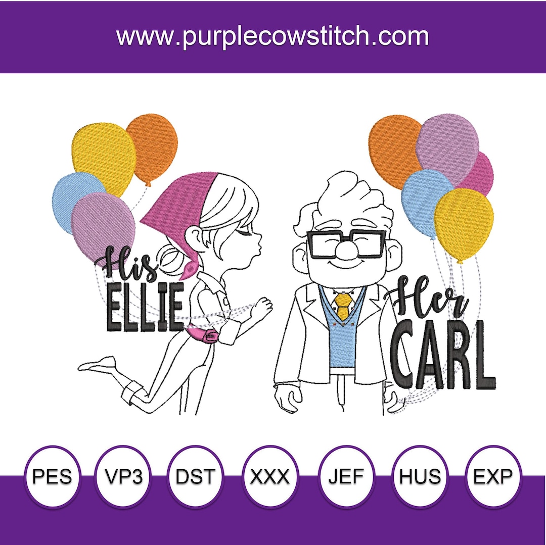 BUNDLE - Carl & Ellie Movie up Inspired Machine Embroidery Design. - Etsy