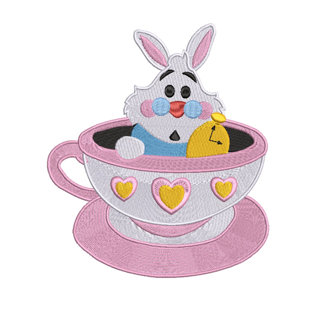 White Rabbit Spinning in a Teacup. Alice in Wonderland Inspired Machine ...
