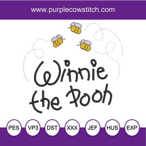 Winnie the Pooh Autograph Machine Embroidery. - Etsy