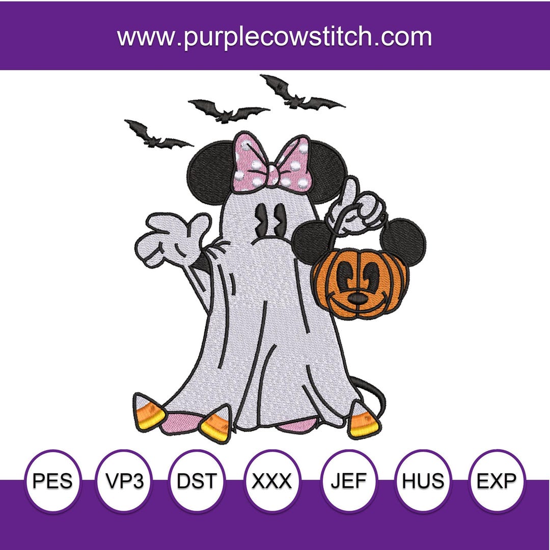 Minnie Ghost Halloween Machine Embroidery Design. - Etsy