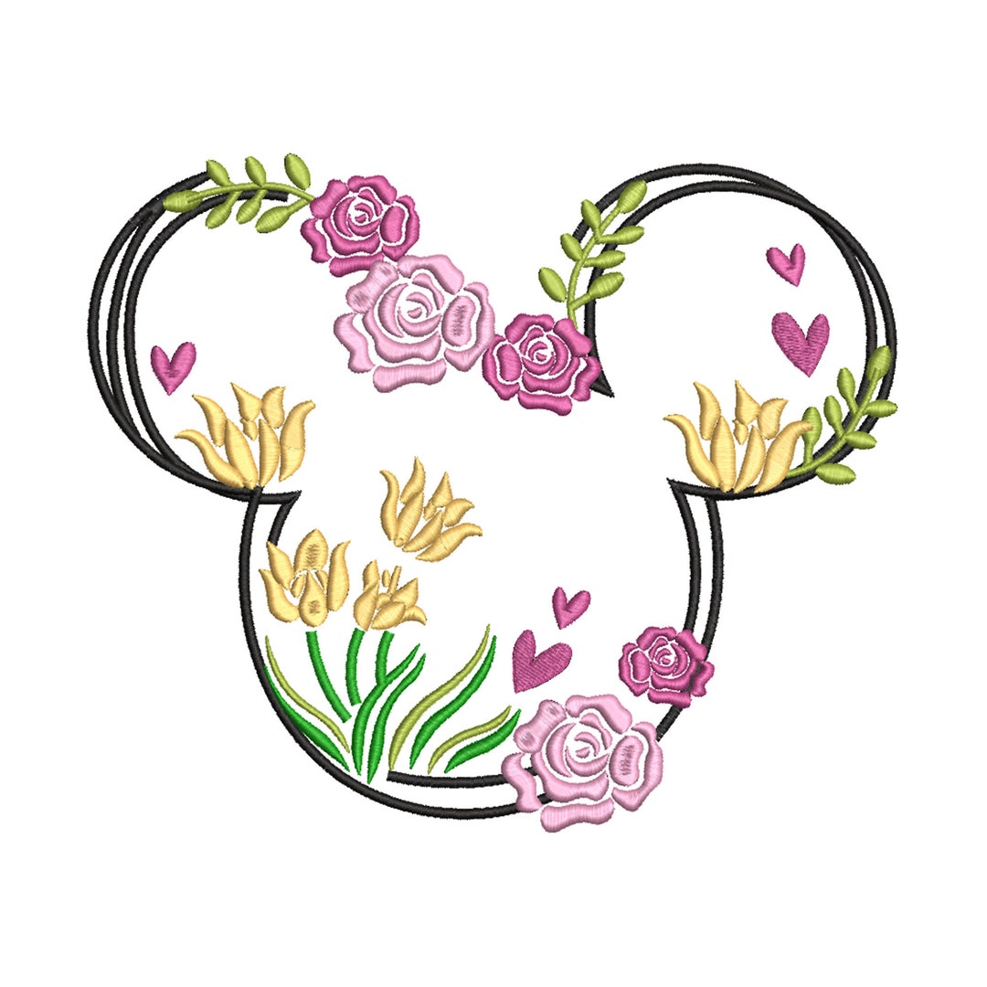 Floral Minnie Spring Wreath Machine Embroidery Design. Perfect for ...
