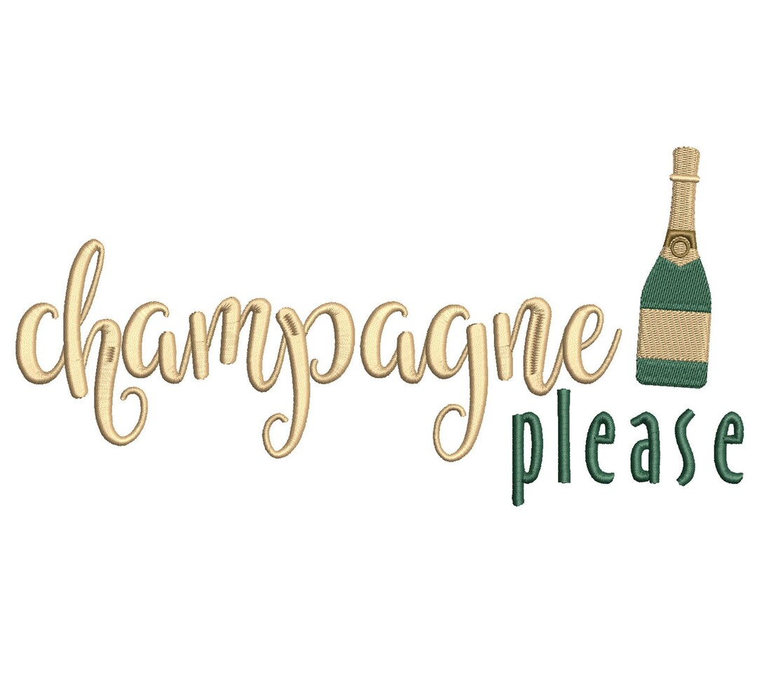 Champagne Please! Machine Embroidery Design. - Etsy