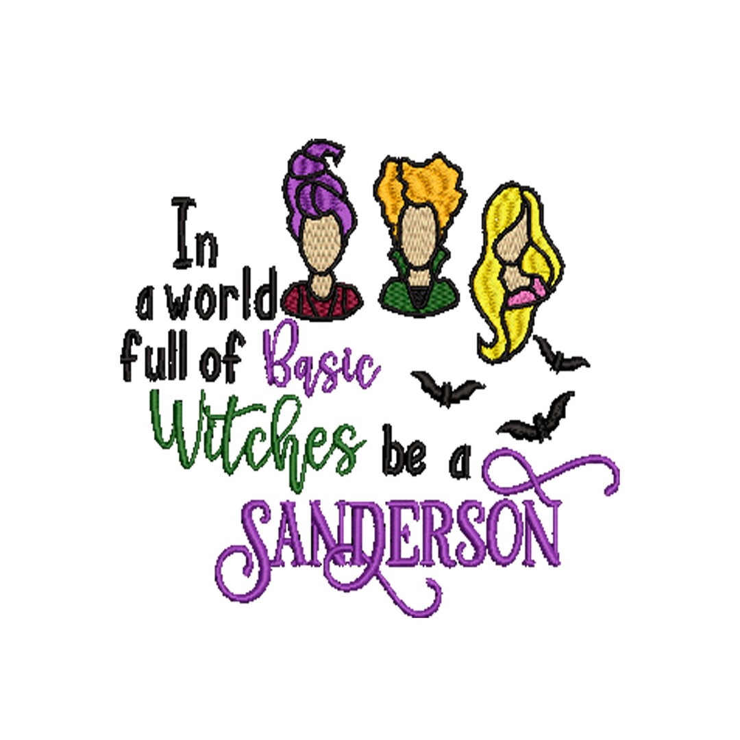 Hocus Pocus Movie Inspired Machine Embroidery Design File. in a World ...