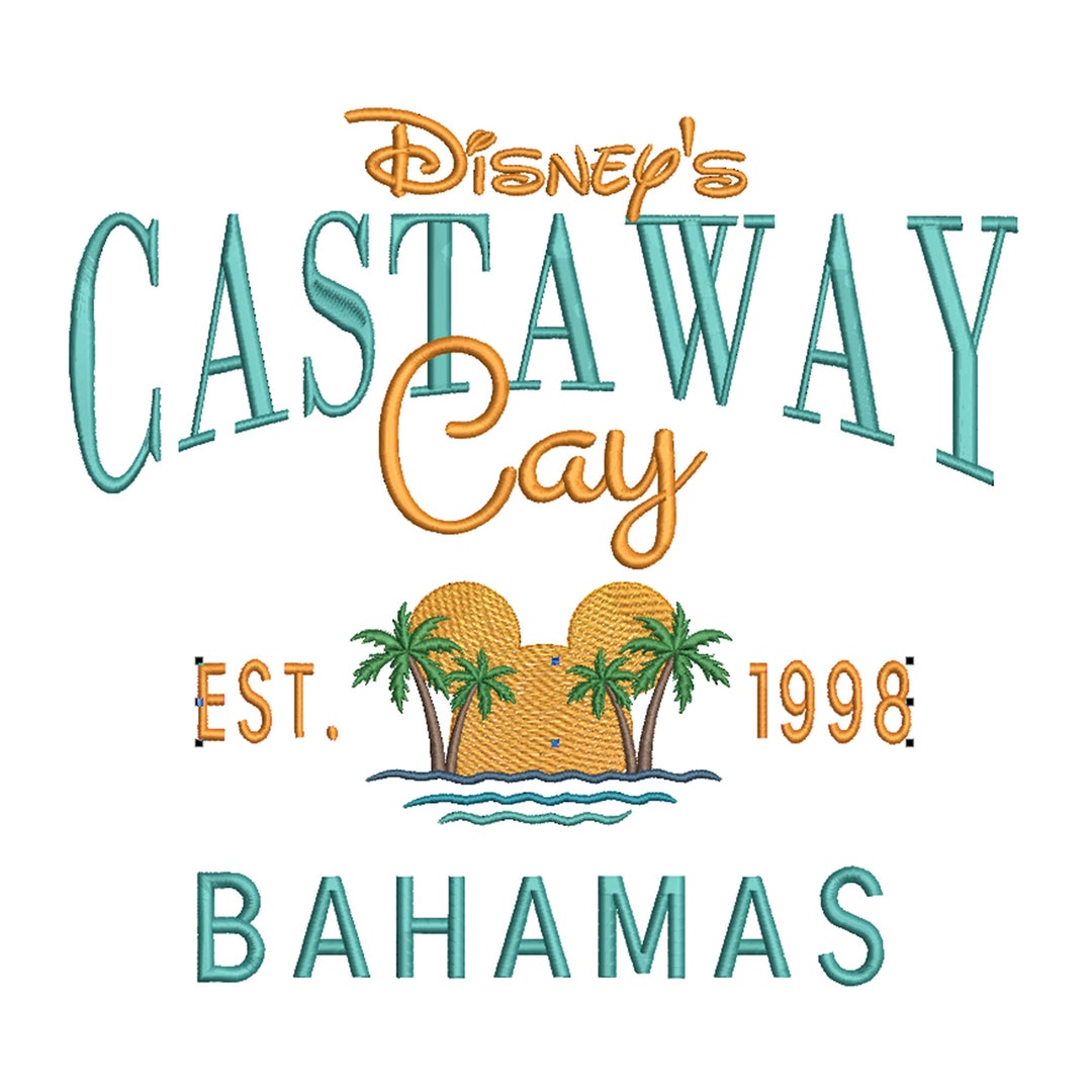 Castaway Cay. Bahamas Machine Embroidery. Established 1998. - Etsy