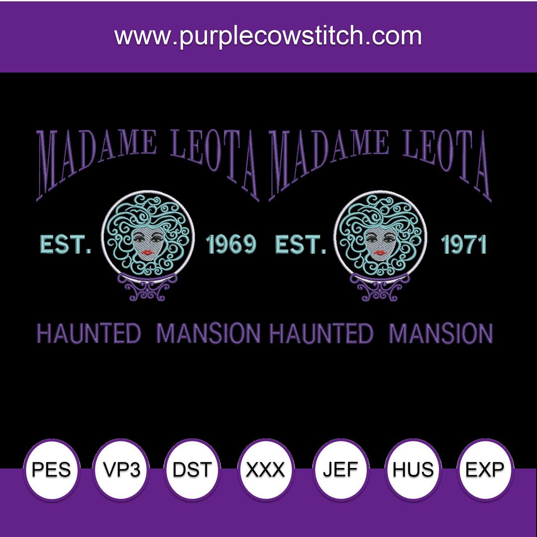 BUNDLE -madame Leota Varsity Machine Embroidery Design. Haunted Mansion ...