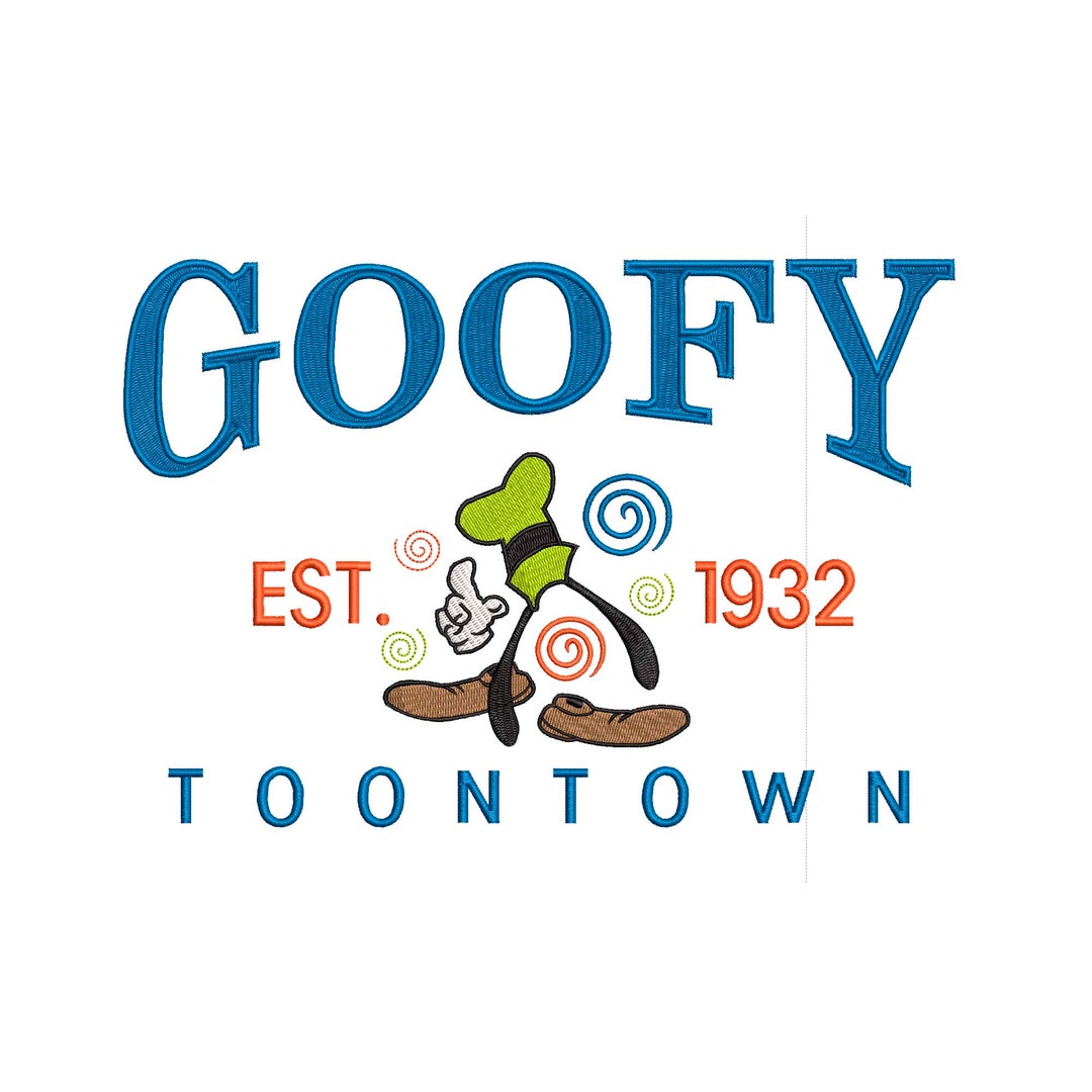 Goofy Machine Embroidery Design. Established 1932 - Etsy