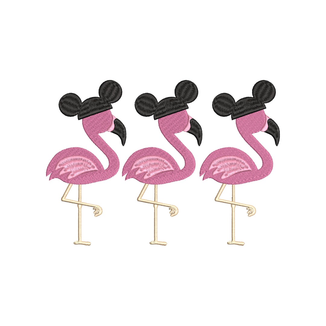 Happiest Place on Earth Flamingo Flock. Flamingos Wearing Mouse Ears ...