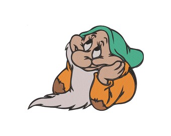 Grumpy From Snow White and the Seven Dwarfs Sketch Digital Embroidery ...
