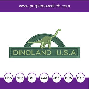 Dinoland USA Machine Embroidery Design. - Etsy