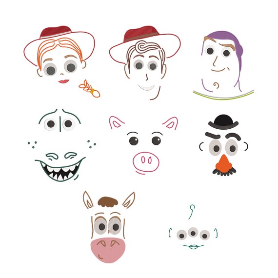 Toy Story Faces Hat Designs Machine Embroidery Design. - Etsy
