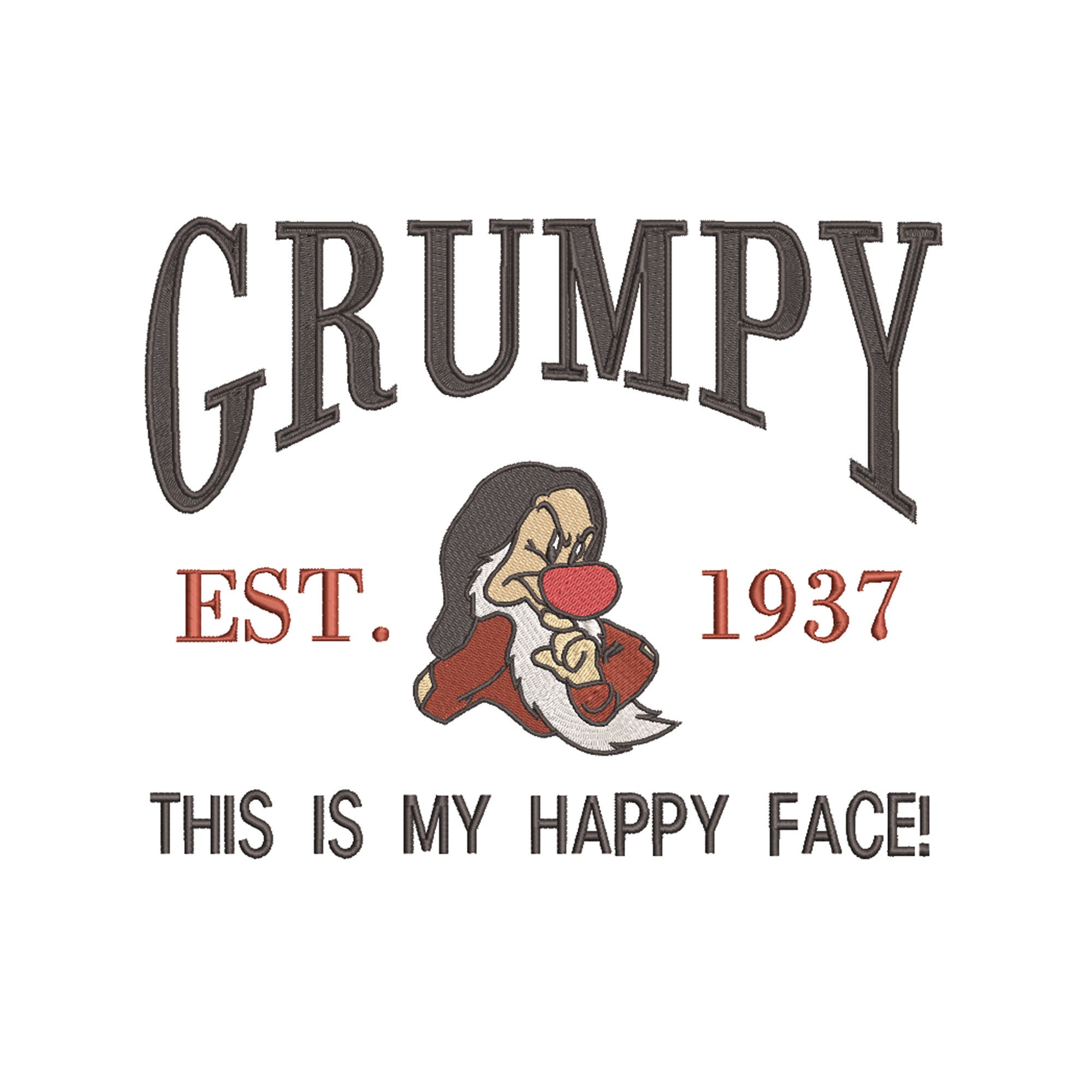 Snow White and the Seven Dwarfs "grumpy" Inspired Machine Embroidery ...