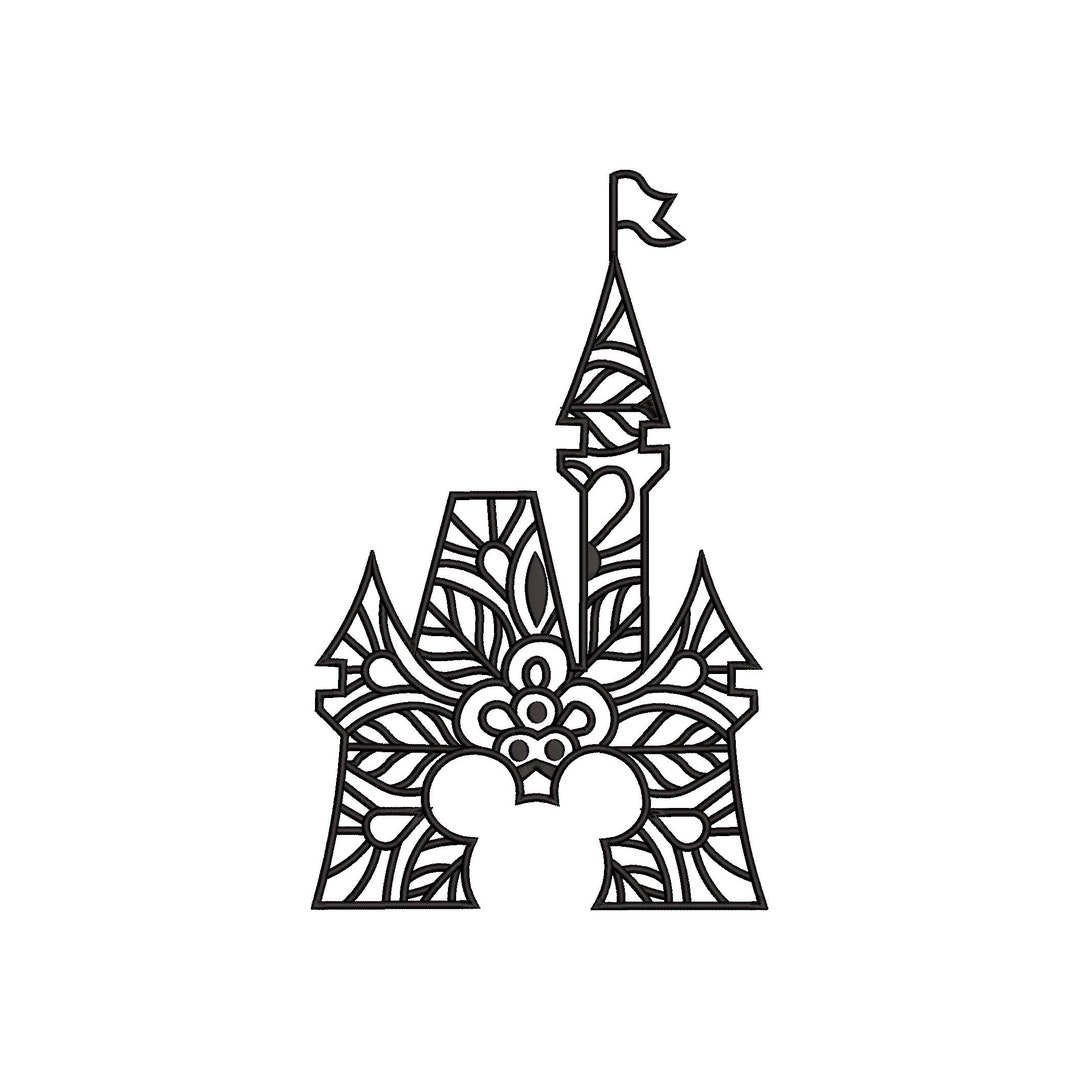 Mandala Castle Machine Embroidery Design. - Etsy