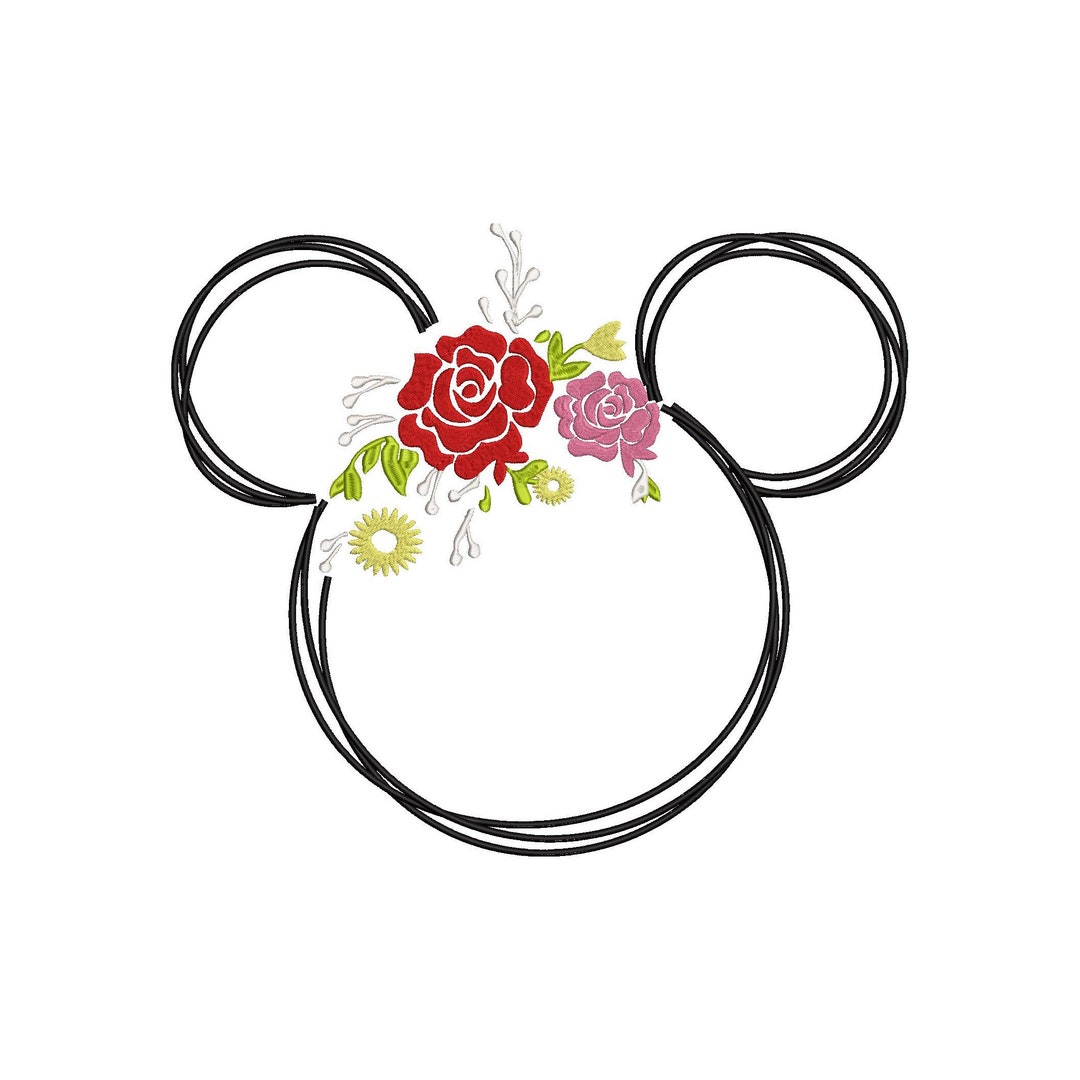 Floral Minnie Spring Wreath Machine Embroidery Design. Perfect for ...