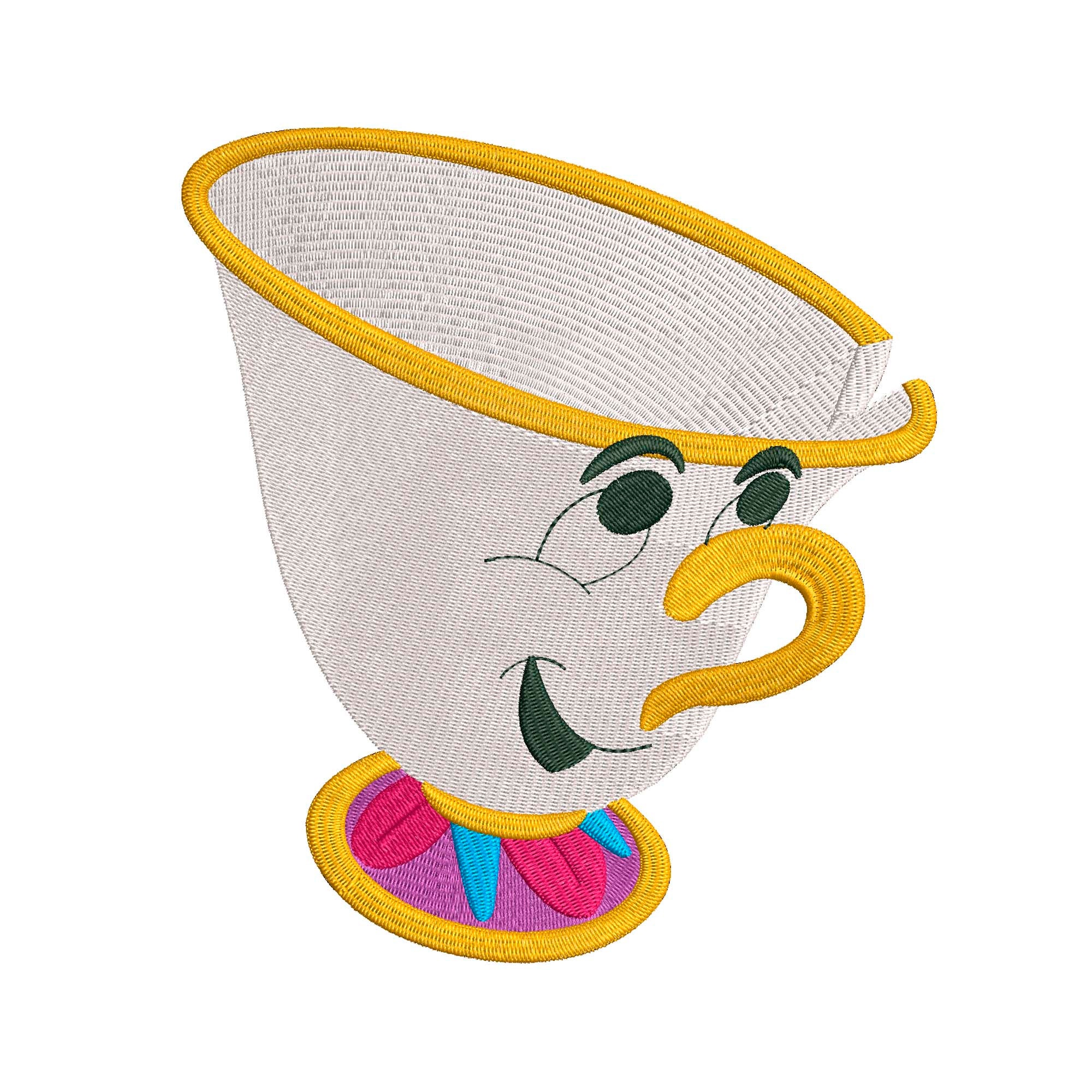 Beauty & the Beast Chip the Teacup Inspired Machine Embroidery. - Etsy