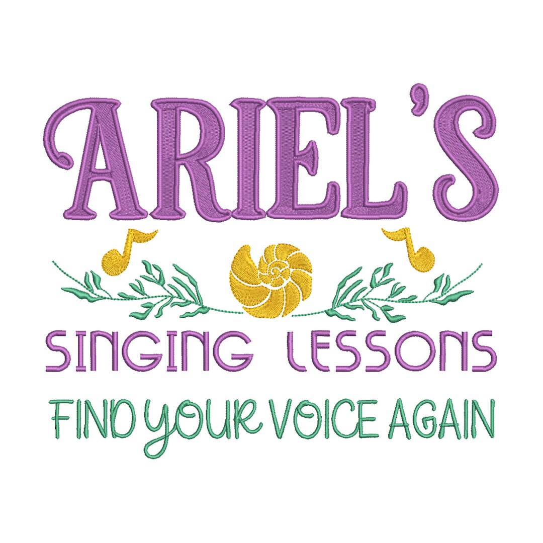 The Little Mermaid Ariel's Singing Lessons Machine Embroidery. Find ...