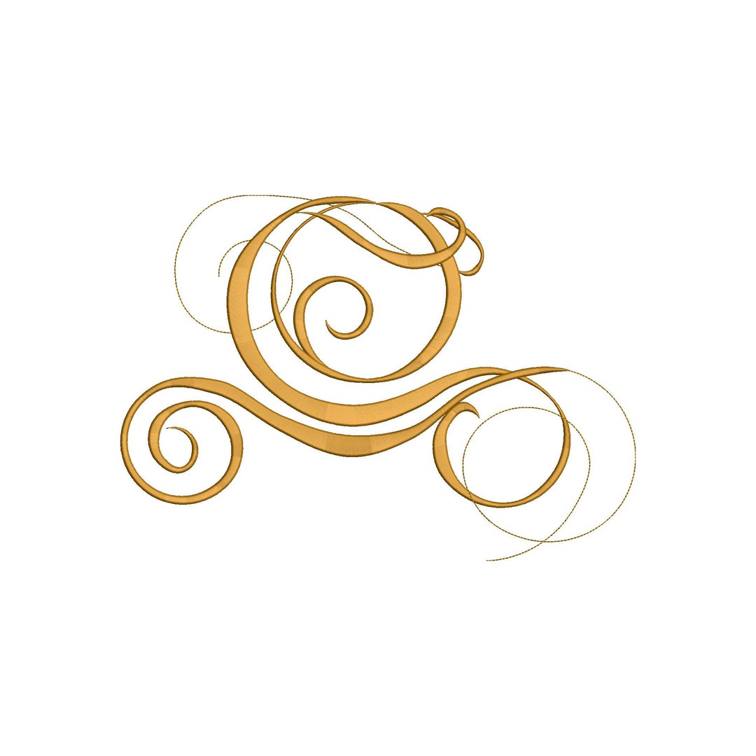 Abstract Princess Cinderella Carriage Logo Machine Embroidery. - Etsy