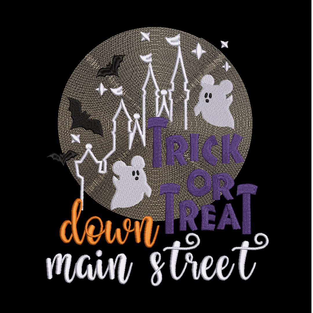 Trick or Treat Down Main Street Halloween Machine Embroidery Design. - Etsy