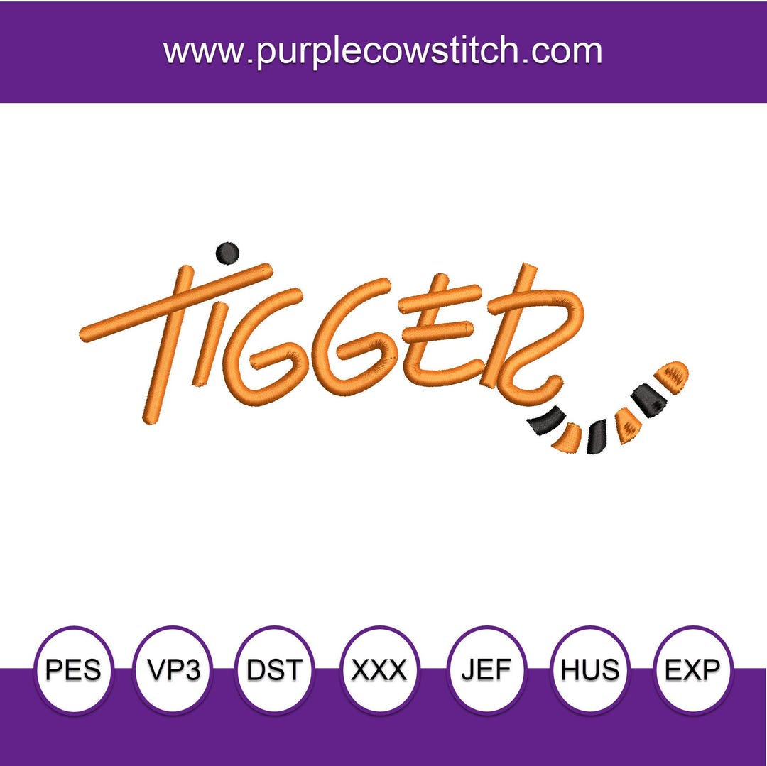Tigger From Winnie the Pooh Autograph Machine Embroidery. - Etsy
