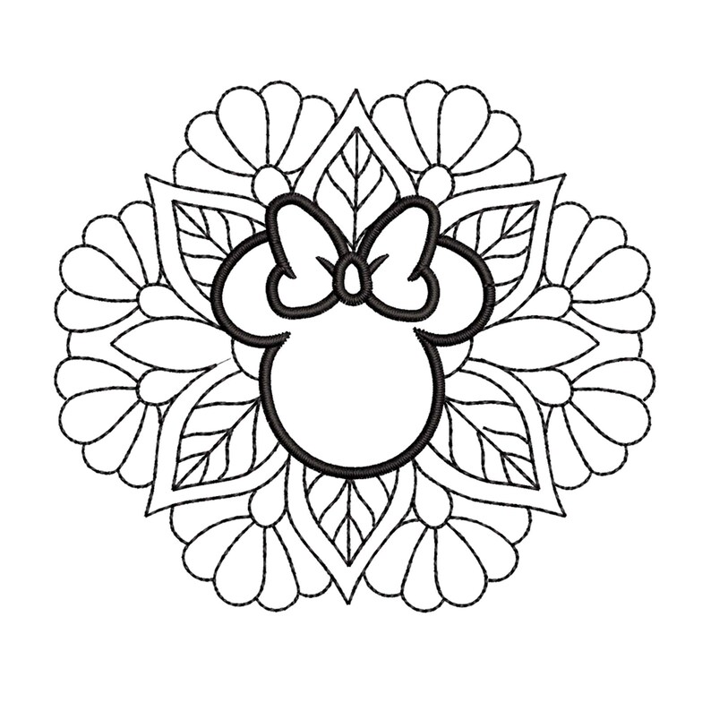 Mandala Minnie Head Machine Embroidery Design. - Etsy