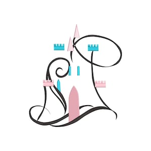 Abstract Princess Aurora Castle Disneyland Logo Machine Embroidery. - Etsy