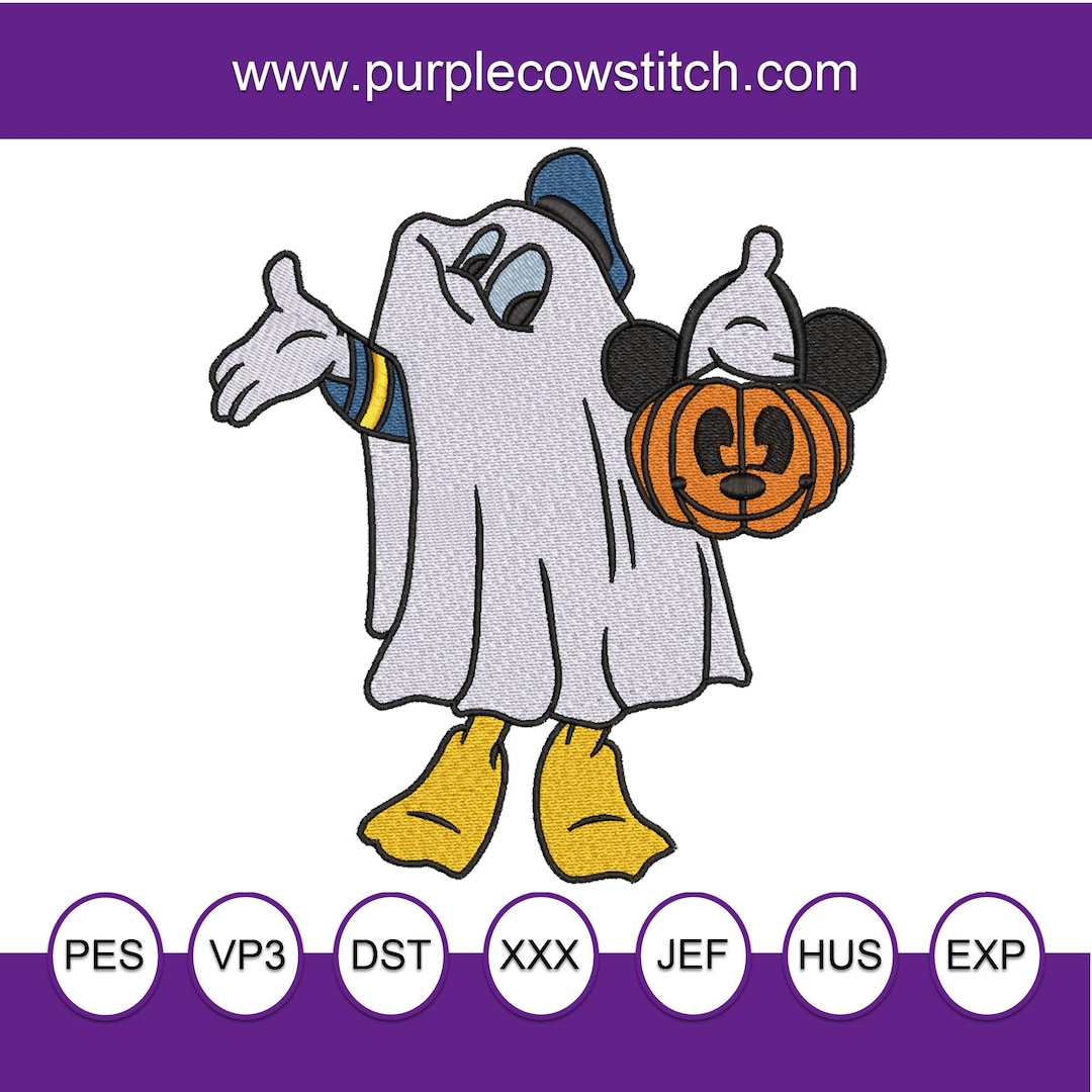 Donald Duck Ghost Halloween Machine Embroidery Design. - Etsy